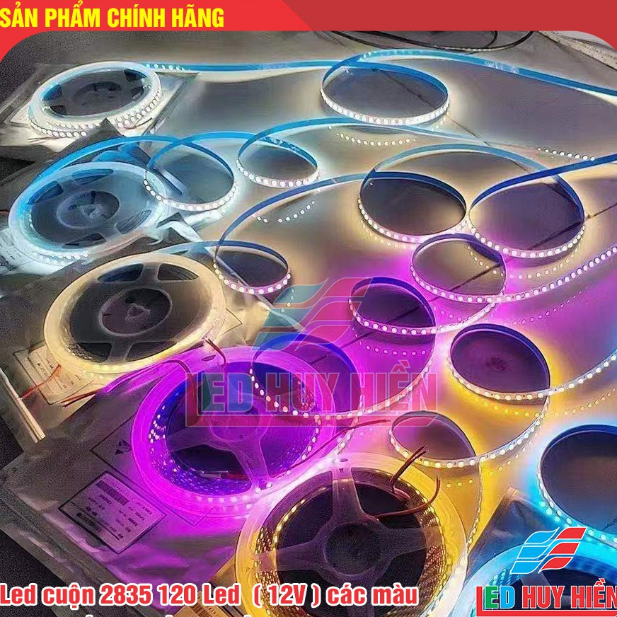 Cuộn led dây dán 12V 2835 120 led, 180Led, 240Led _ cuộn 5 mét 12V (Dây Đồng chất lượng ...