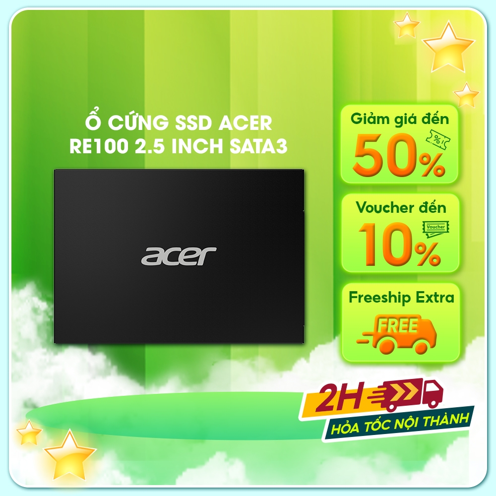Ổ cứng SSD Acer RE100 2.5 inch SATA 3 tốc độ đọc/ghi 560MB/s - 514MB/s;128GB/256GB/512GB - Bảo ...