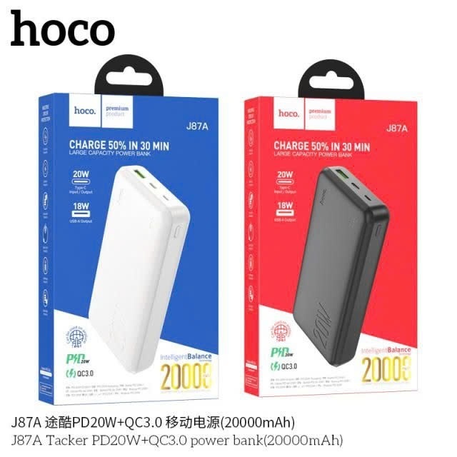 Pin Sạc Dự Phòng Hoco J87/J87A 10000 - 20000mah, Sạc Nhanh 20W QC3.0 ...