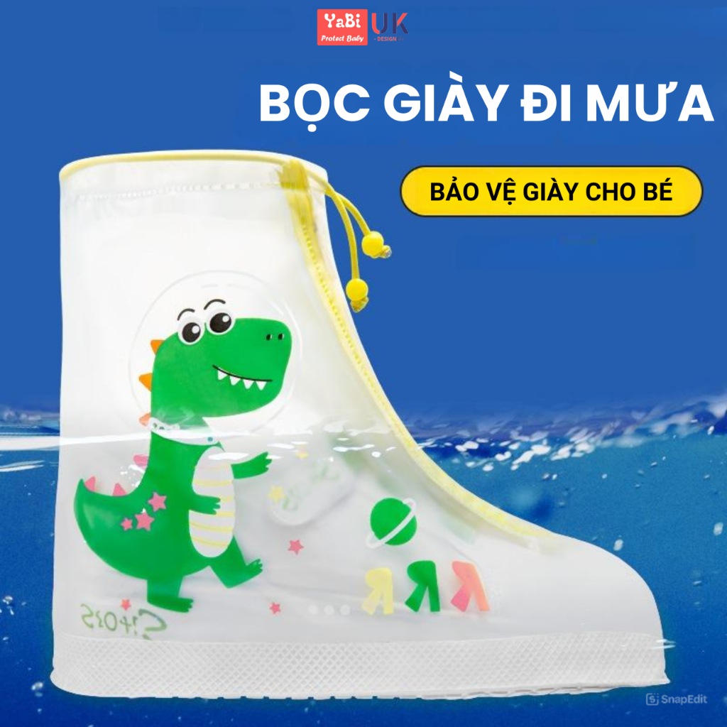 Bọc giày đi mưa cho bé Yabi, Bao giày đi mưa chống trơn trượt kiểu dáng ...