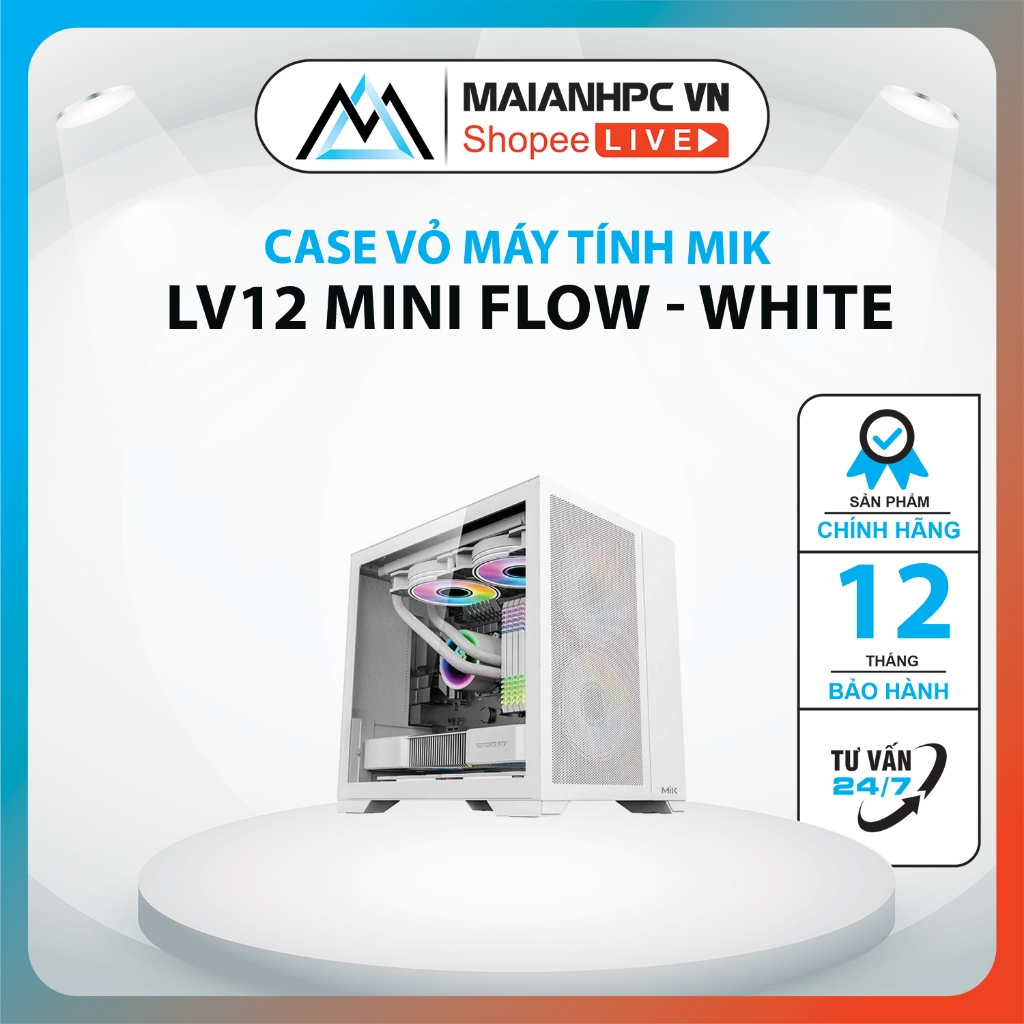 Case vỏ máy tính MIK LV12 MINI FLOW - WHITE | Shopee Việt Nam