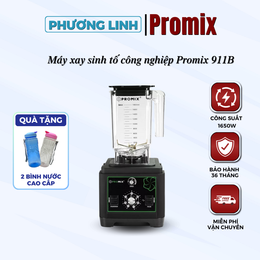 Máy xay sinh tố công nghiệp Promix 911B - Dung Tích 2L - Bảo Hành 36 ...