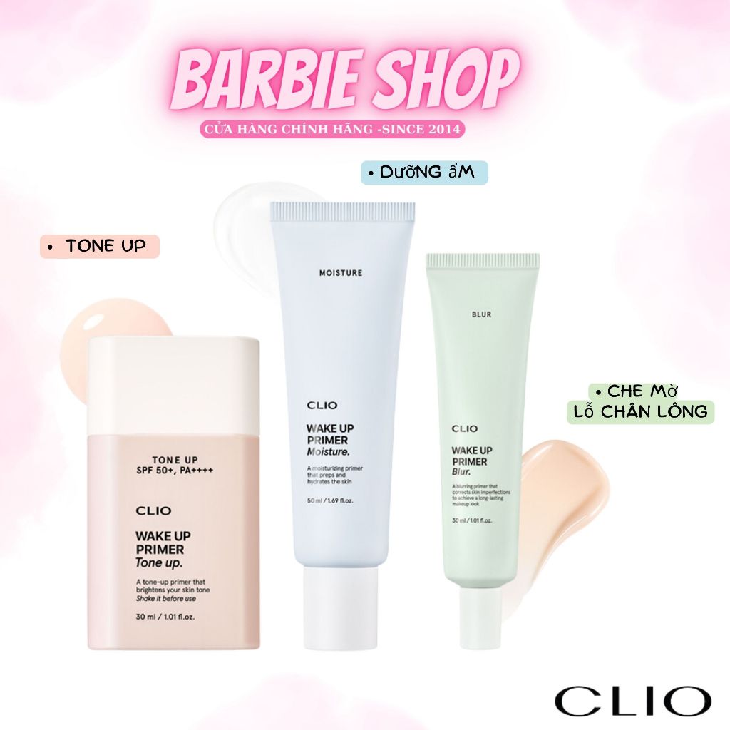 [Full 3 dòng] Kem Lót Clio Wake Up Primer Blur / Moisture / Tone Up 30ml | Shopee Việt Nam