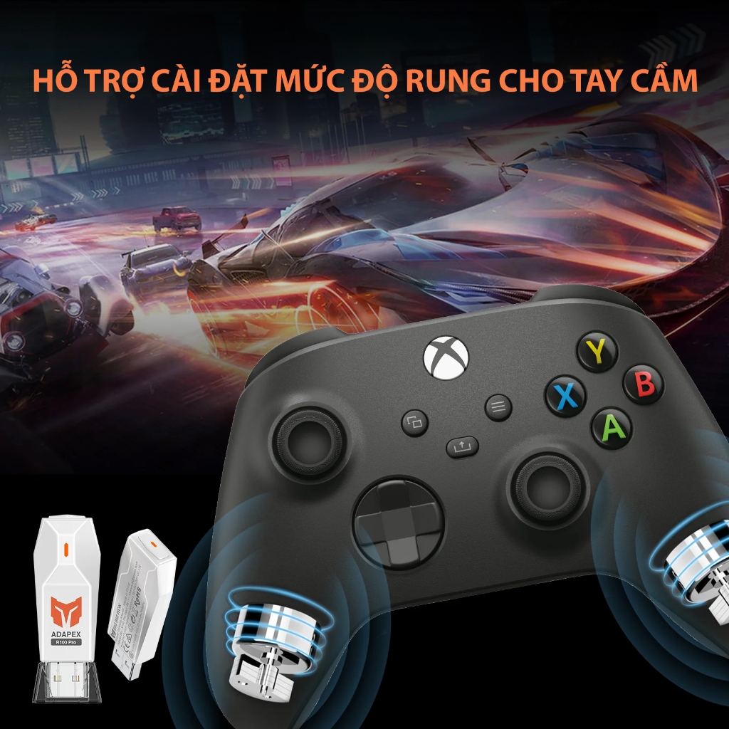 USB BIGBIG WON ADAPEX R100 Pro Wireless Adapter cho tay cầm Xbox One S, Xbox Series X, PS4, PS5 ...