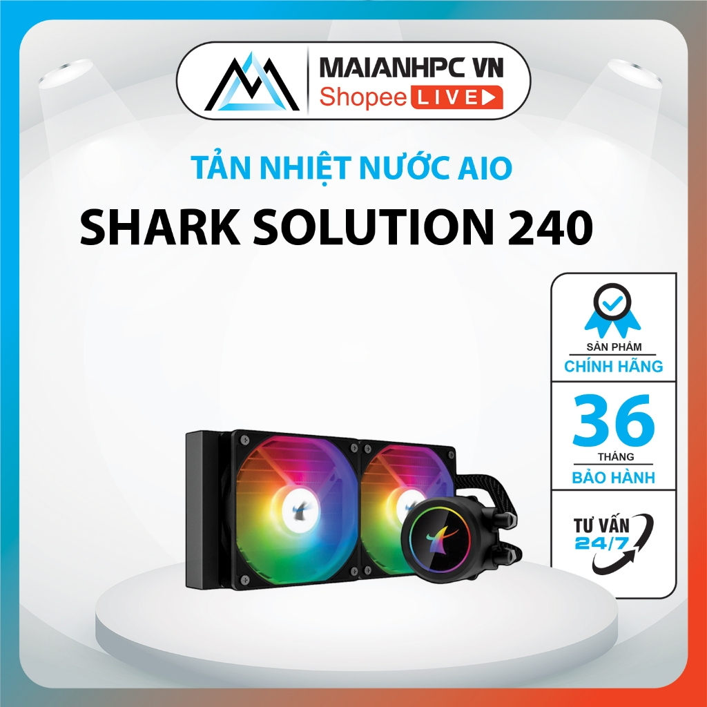 Tản Nhiệt Nước AIO Shark Solution 240 (SSTC-CPU-WC240ARGB) | Shopee ...