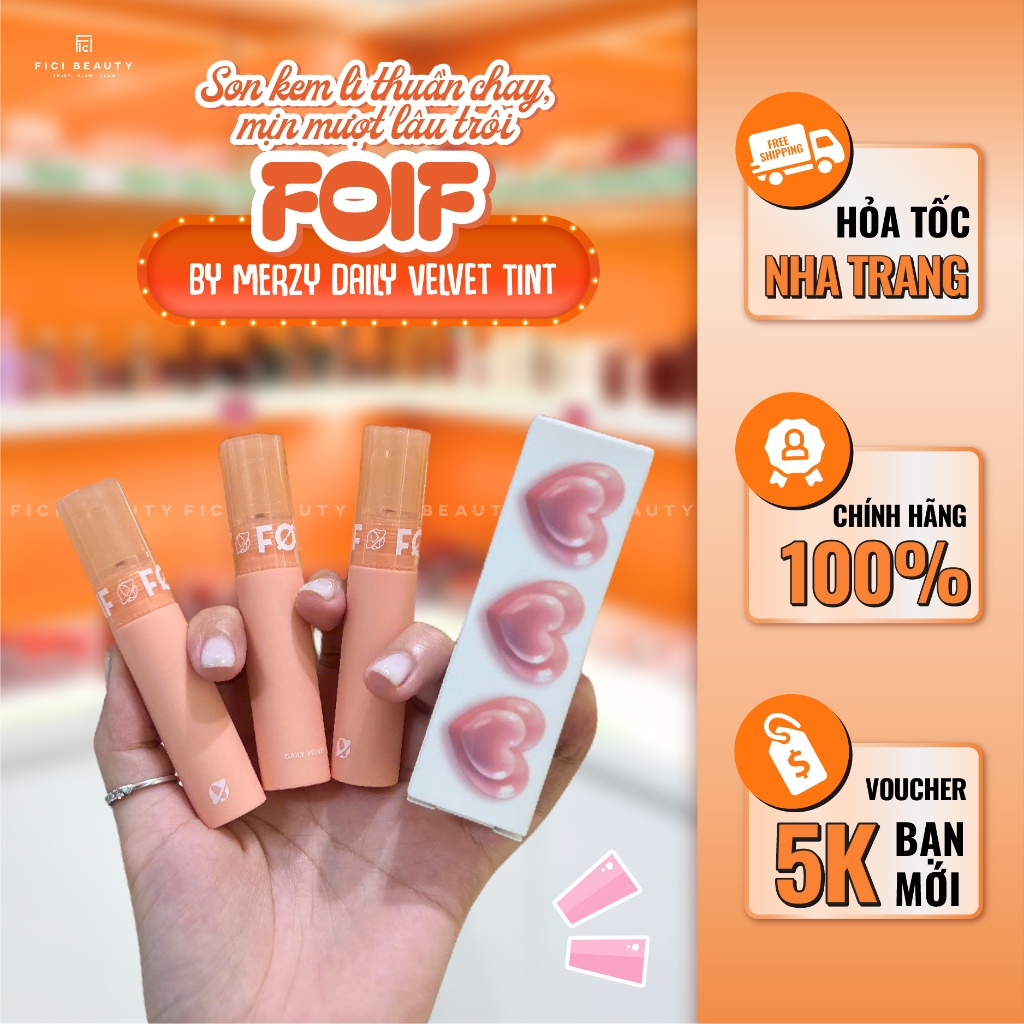 Son Kem Lì Thuần Chay Foif by Merzy Daily Velvet Tint Mịn Mượt Lâu Trôi ...