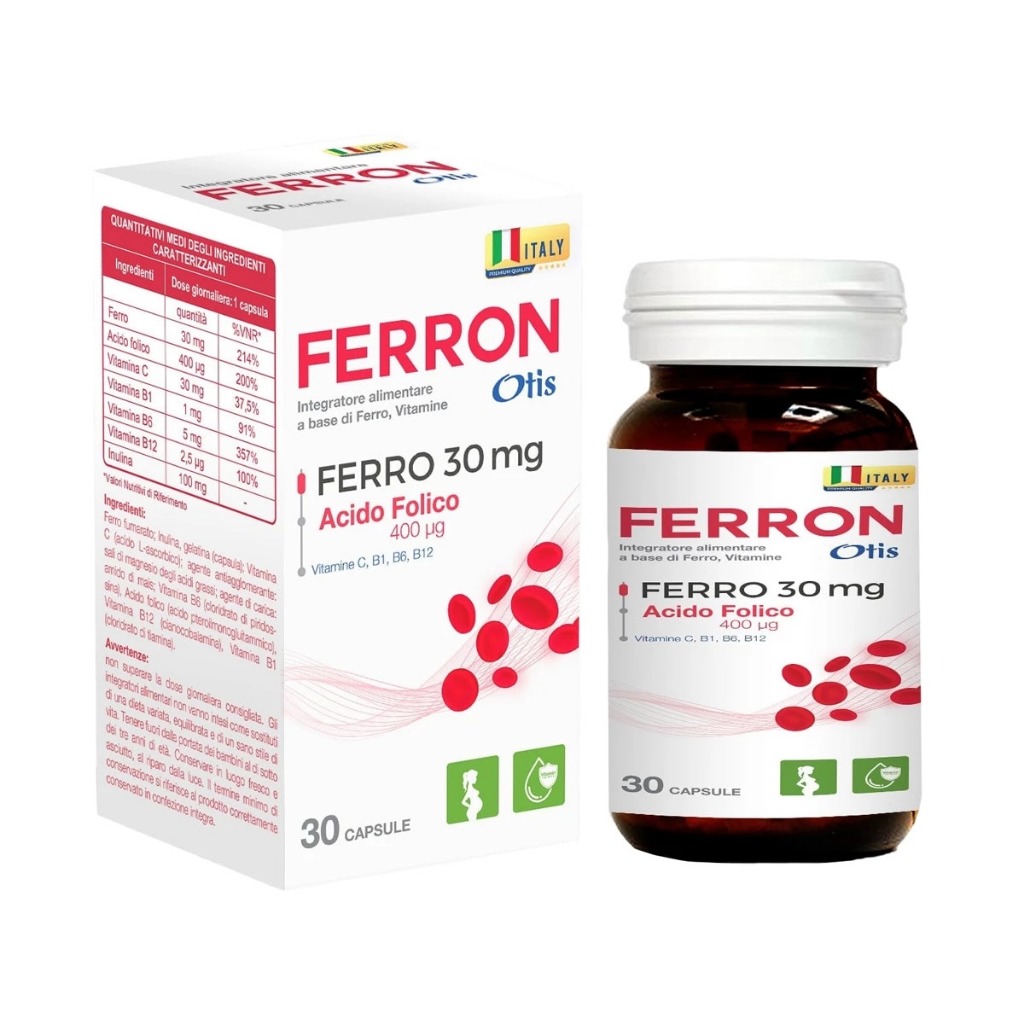 Viên uống bổ sung sắt và một số vitamin Ferron Otis Erbex - Sắt hữu cơ ...