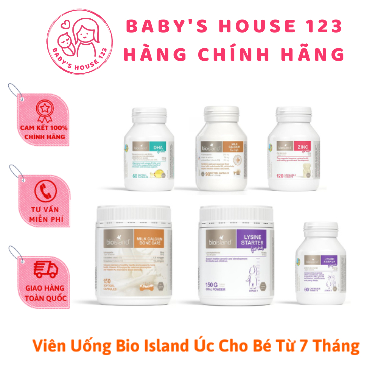 Bio Island Viên Bổ Sung Canxi, DHA, Kẽm Zinc, Lysine Bioisland Úc Cho ...