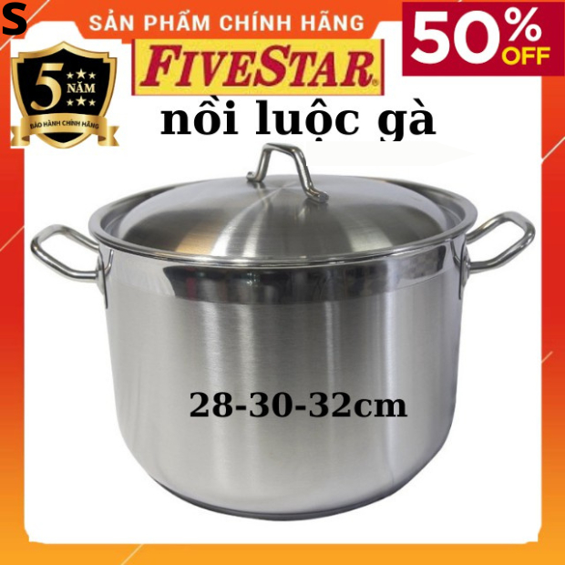 Nồi Luộc Gà Inox Fivestar 28-30-32cm 3 đáy-Dung Tích 15Lít-Dùng Bếp Từ,chính hãng giá rẻ,BH 5 ...