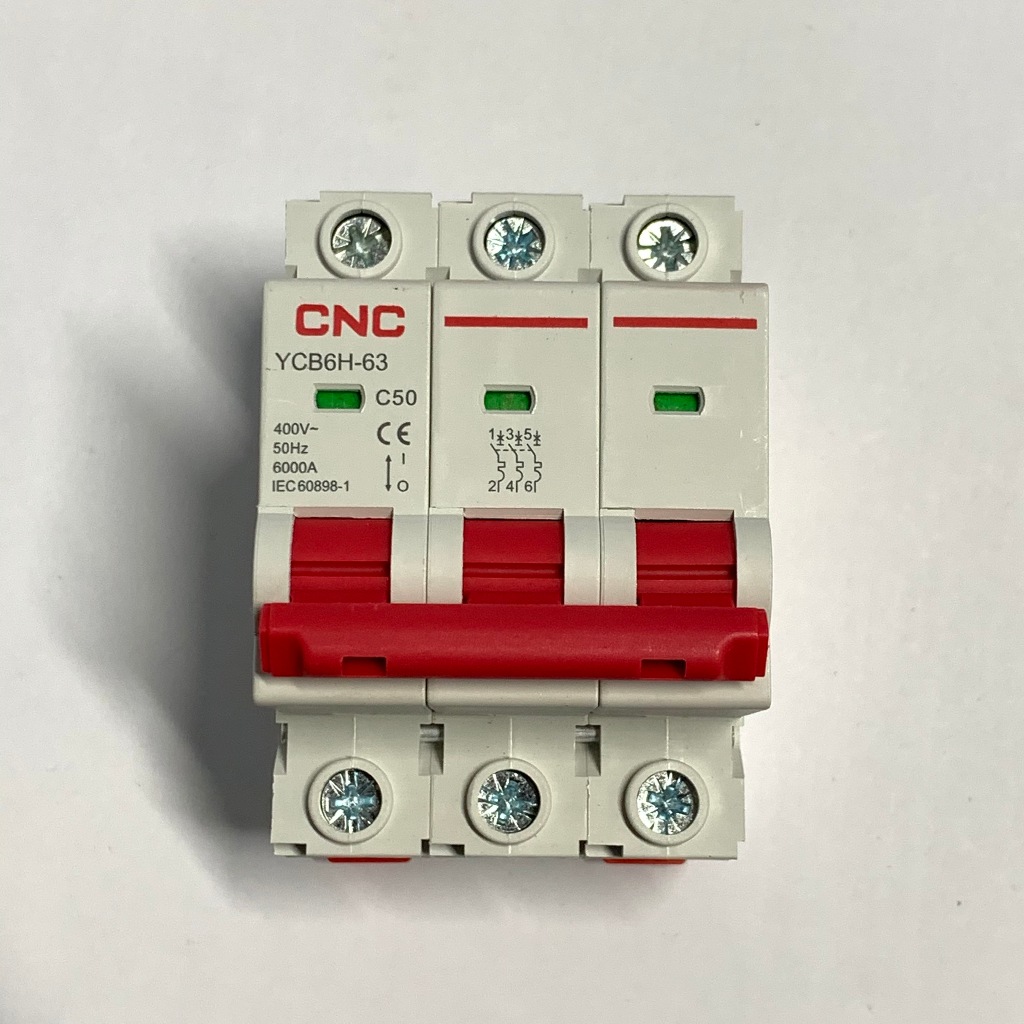 Aptomat 3 pha 10A,16A,20A,25A,32A,40A,50A,63A YCB6H-63 3P, cầu dao tự động 3 pha hãng CNC chính ...