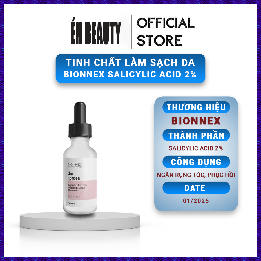 Tinh Chất Dành Cho Da Dầu Mụn Bionnex The Nordea Salicylic Acid 2% + Island Lichen Cleanser ...