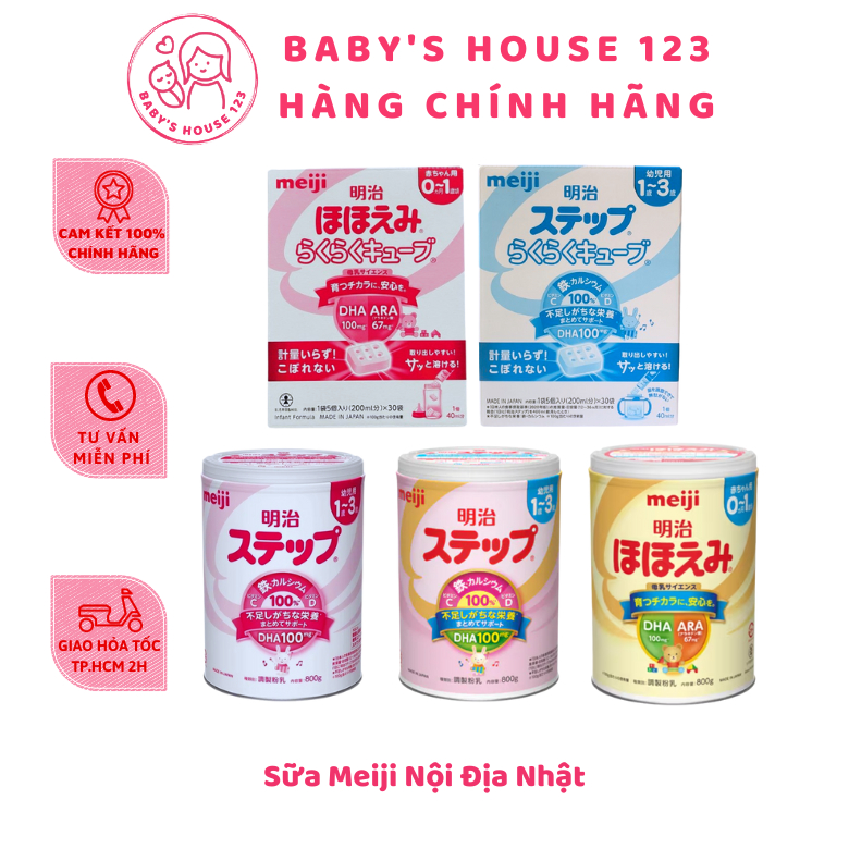 Sữa Meiji 0-1 và Sữa Meiji 1-3 Nội Địa Nhật Bản - Sữa Meiji Thanh/ Lon ...