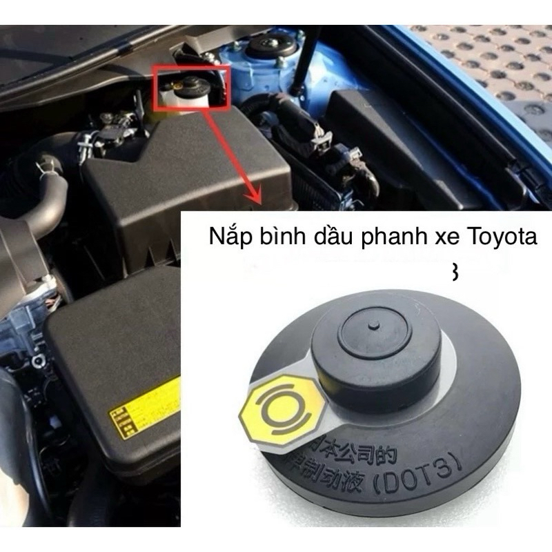 NẮP ĐẬY BÌNH DẦU PHANH XE TOYOTA VIOS INNOVA FORTUNER HILUX CAO CẤP ...