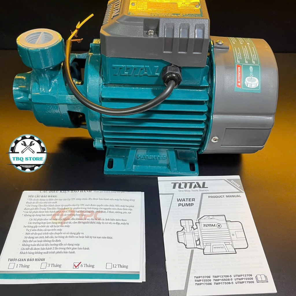Máy Bơm Nước Đẩy Cao TOTAL TWP17506 750W (1HP) | Lưu Lượng 50L/phút , Đẩy Cao 52m, Mô Tơ Dây ...