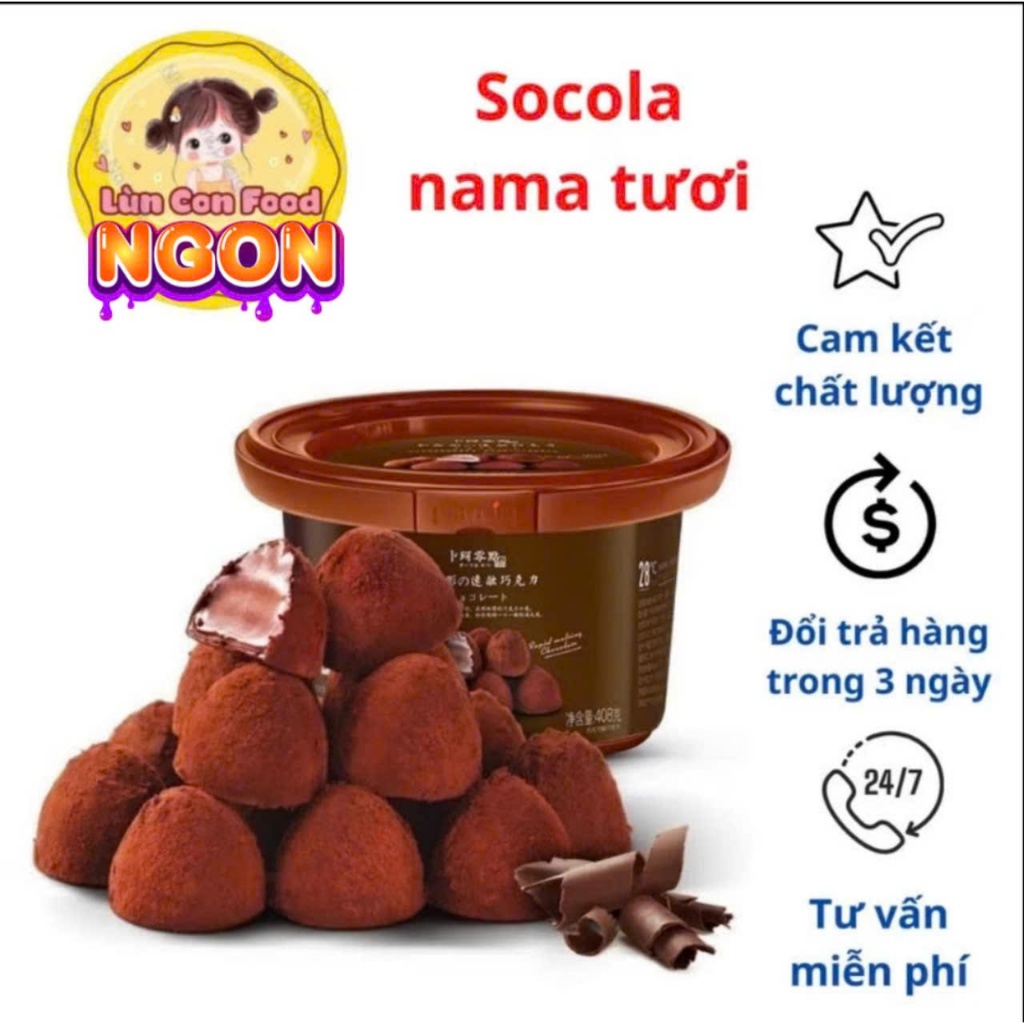SOCOLA TƯƠI NAMA XÔ 80 VIÊN CÔNG NGHỆ NHẬT BẢN - Lùn Con Food | Shopee ...