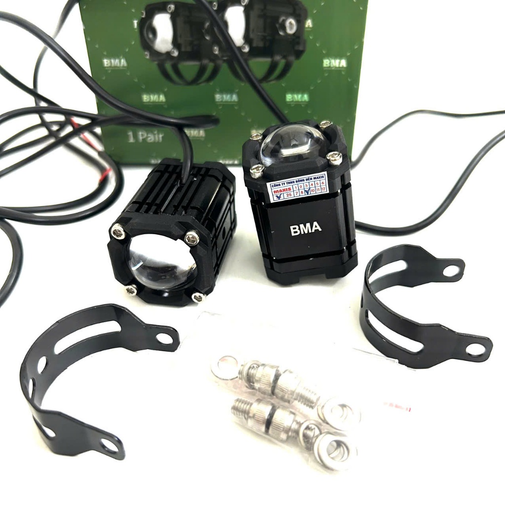 Đèn Trợ Sáng Bi Cầu W2 BMA , 4 Chế Độ Tích Hợp Auto Passing Lắp Xe Máy, Ô Tô 12,24V Mã AH1 ...