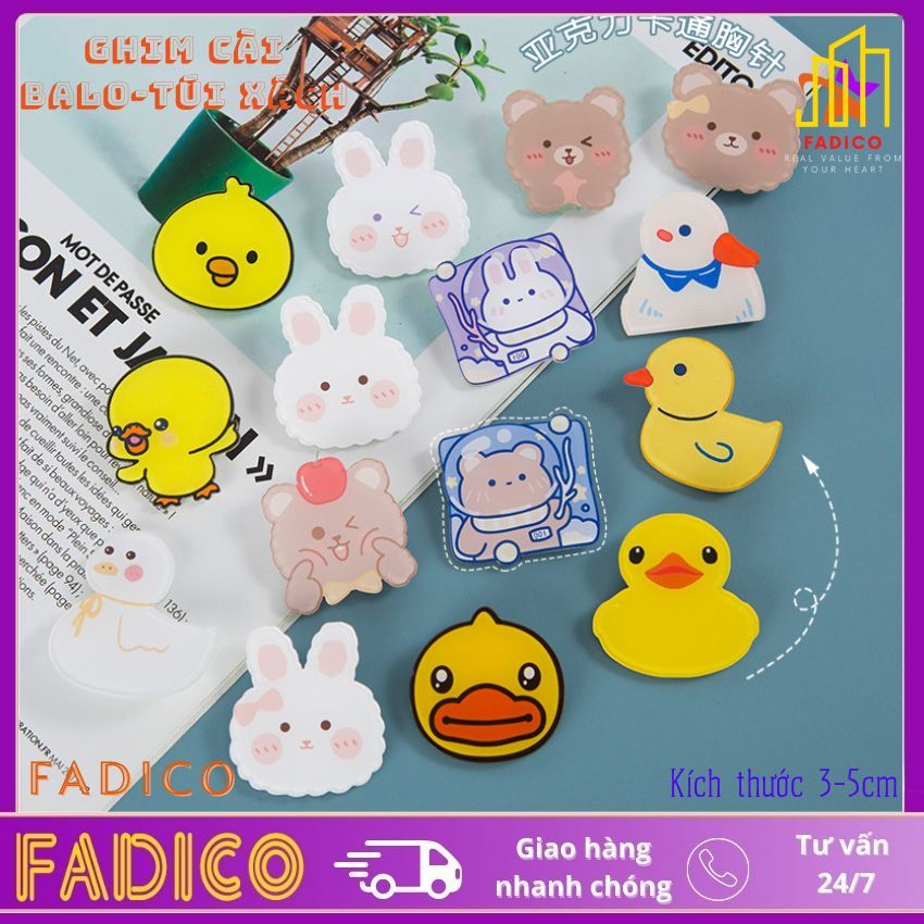 Sỉ Ghim cài balo túi xách,Sticker cài áo, túi xách balo hình VỊT CON dễ ...