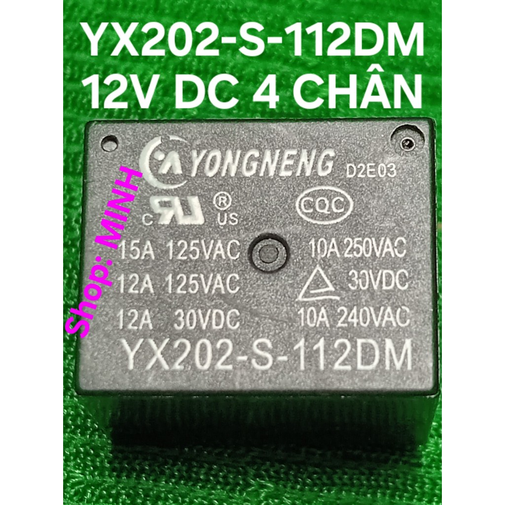Rờ le 12V 4 chân nồi cơm điện tử YX202-S-112DM – relay nồi cơm điện tử ...