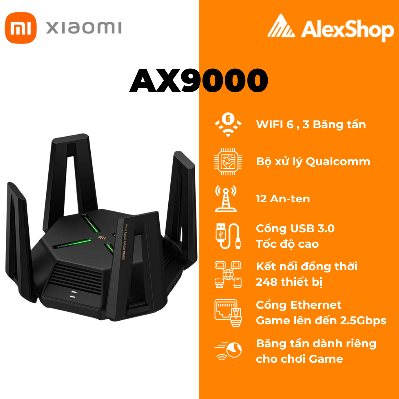 Xiaomi AIoT AX9000 Phát Wifi 6 3 Băng Tần Phiên Bảng Gaming Quad-Core ...