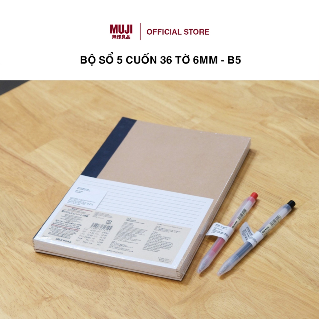 Bộ Sổ 5 Cuốn 36 Tờ 6mm - B5 MUJI | Shopee Việt Nam