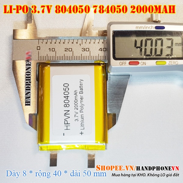 Pin Li-Po 3.7V 2000mAh 804050 784050 (Li-Polymer) cho loa Bluetooth ...