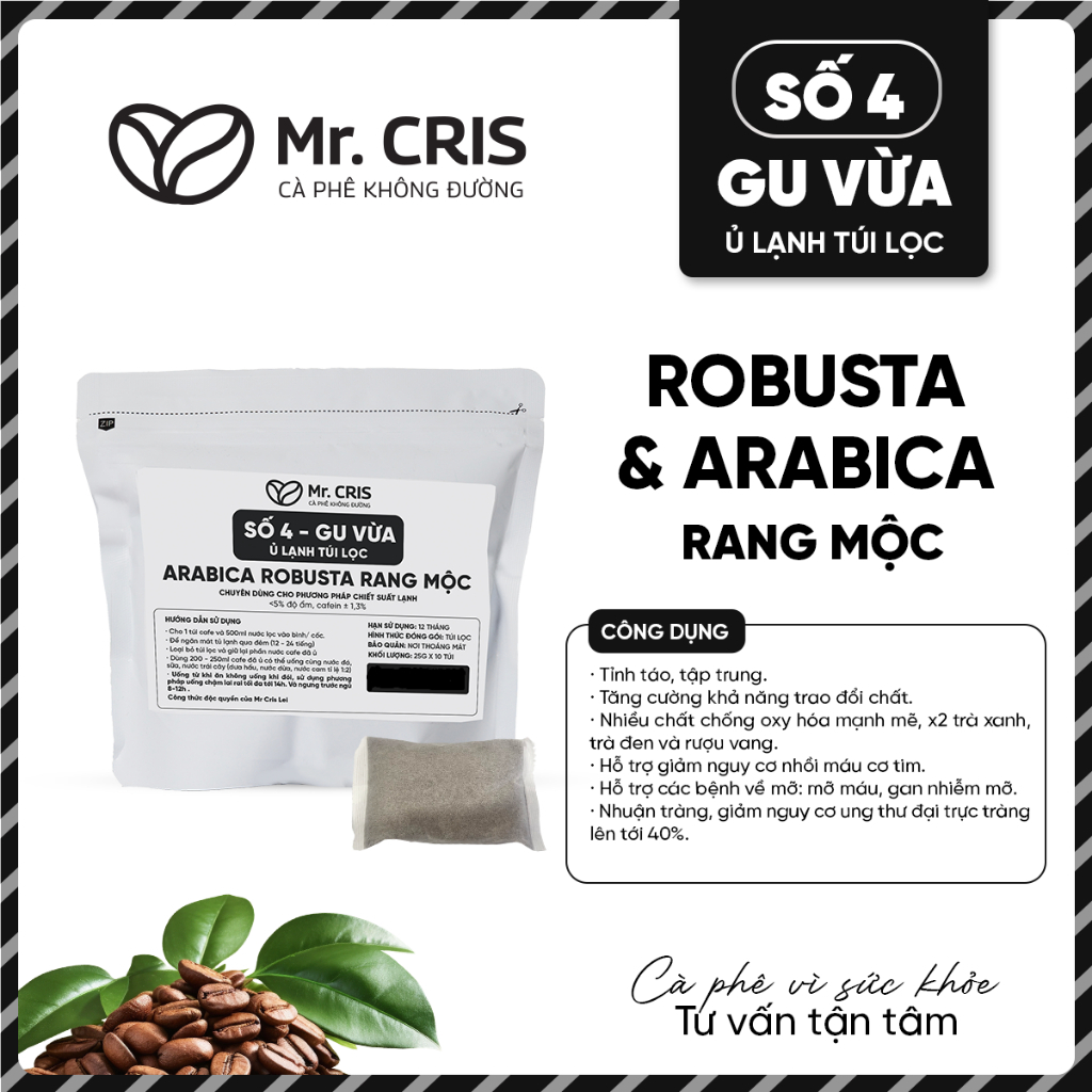 Cà phê Cold Brew túi lọc Robusta - Arabica Cầu Đất SỐ 4 - MR CRIS - Dễ Uống, Hương Thơm Nhẹ, Ít ...