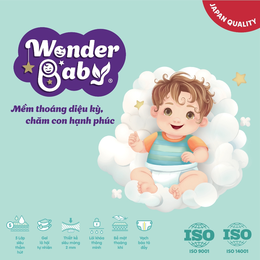 Tã quần Nhật Bản Wonder Baby, 5 lớp siêu thấm hút, size L42/XL39/XXL36 ...