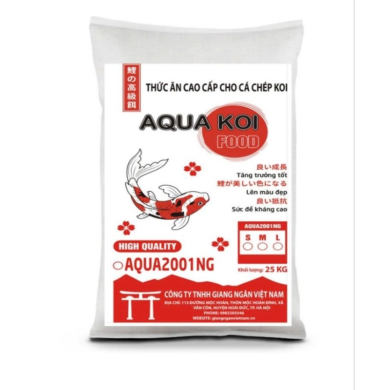 Cám cá koi Aqua Koi Food [25kg ] tăng màu- tăng size- phát triển khung ...