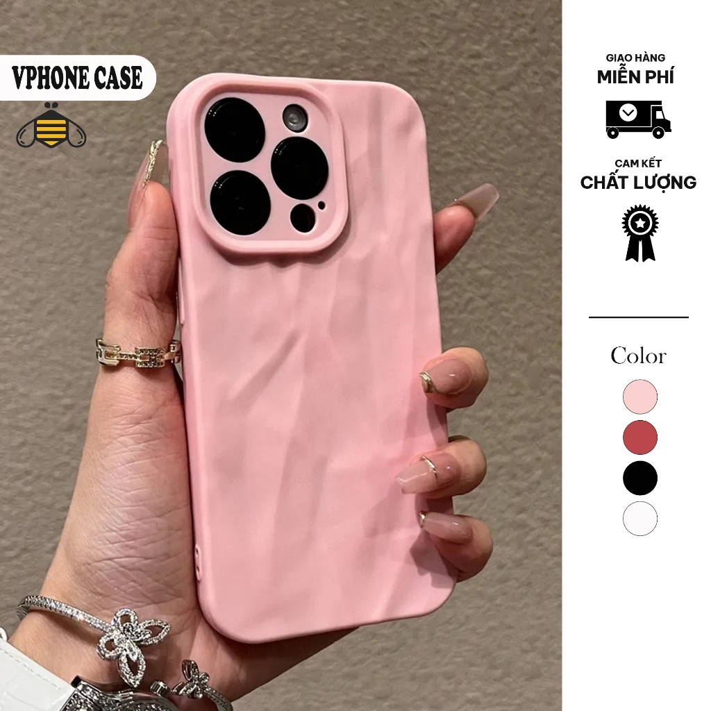 Ốp Lưng iPhone VPHONE CASE TPU Mềm Nếp Gấp Sóng Màu Trơn Chống Sốc Bảo ...