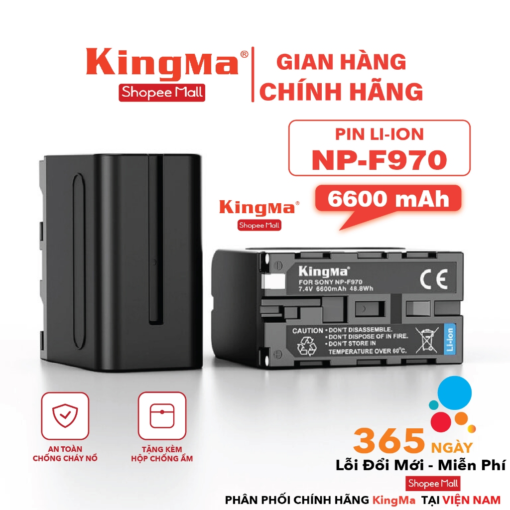 Pin NP-F970 Dung Lượng 6600mAh KingMa . Bản Mới Tặng Kèm Hộp Chống Ẩm ...