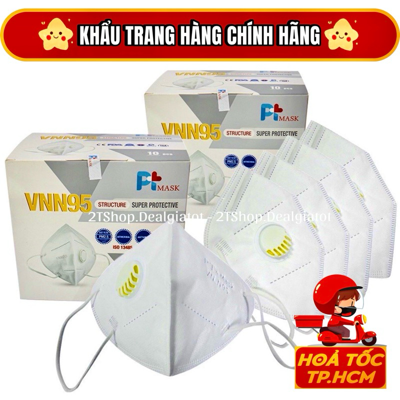 Khẩu Trang N95 Có Van Chính Hãng PT Mask - 5 Lớp Kháng Khuẩn Hộp 10 Cái ...