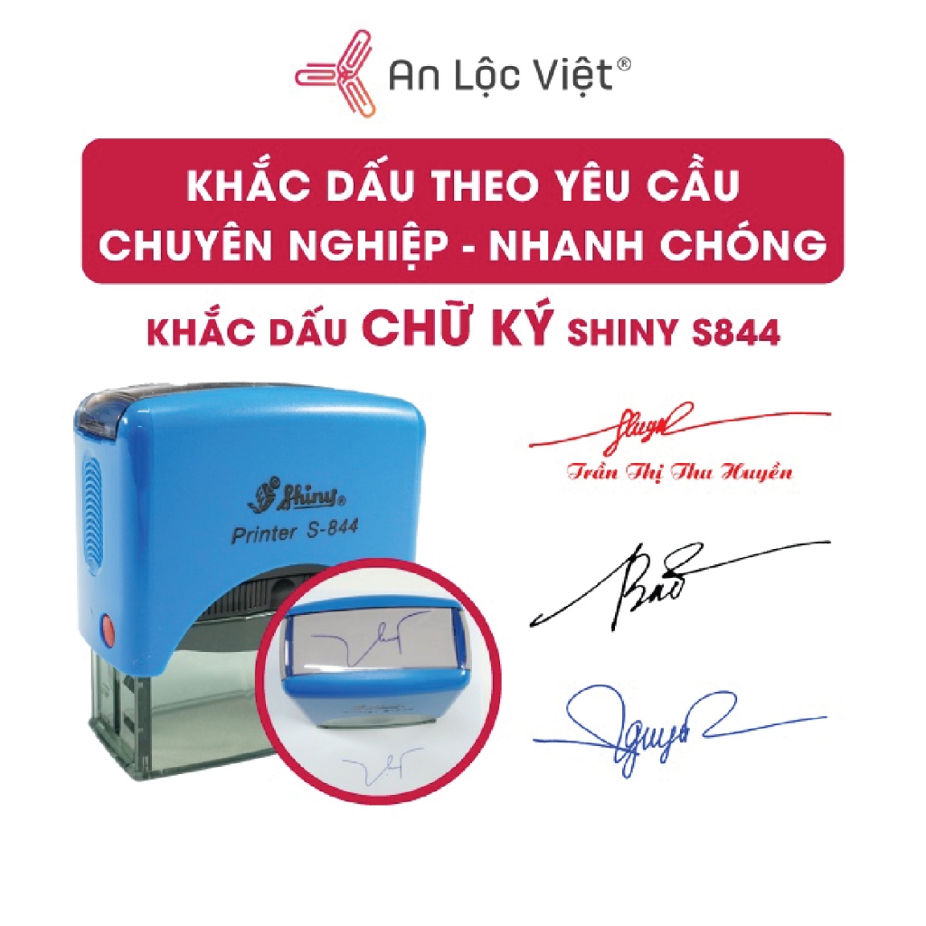 Khắc dấu CHỮ KÝ + HỌ & TÊN theo yêu cầu chính hãng SHINY S844 (22x58mm ...