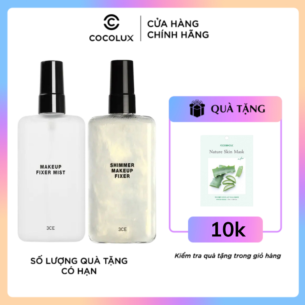 Xịt Khóa Nền 3CE Shimmer Makeup Fixer 100ml | Shopee Việt Nam