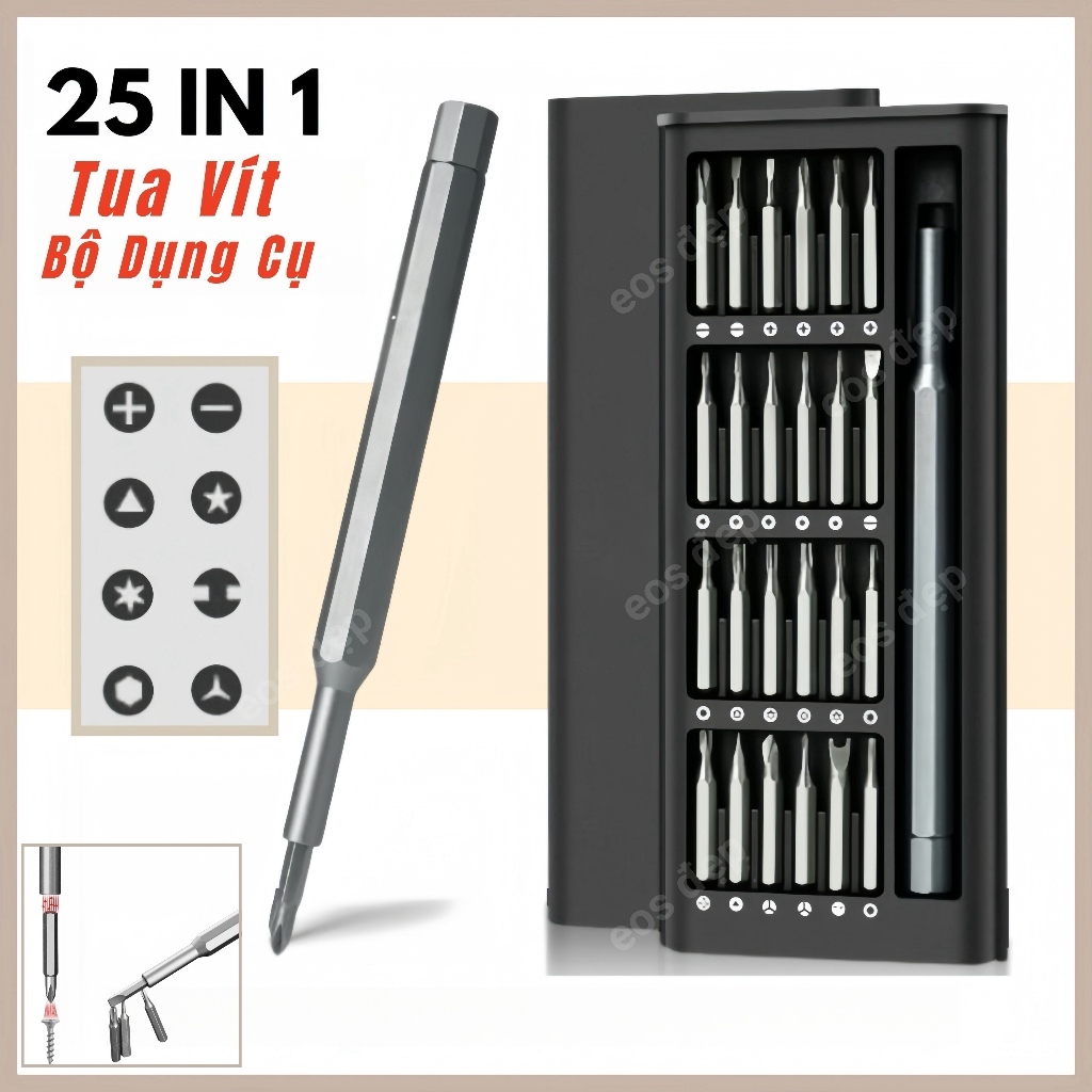 Bộ tua vít đa năng đa dạng đầu chất liệu thép, Bộ tuốc vít mini Dụng Cụ ...