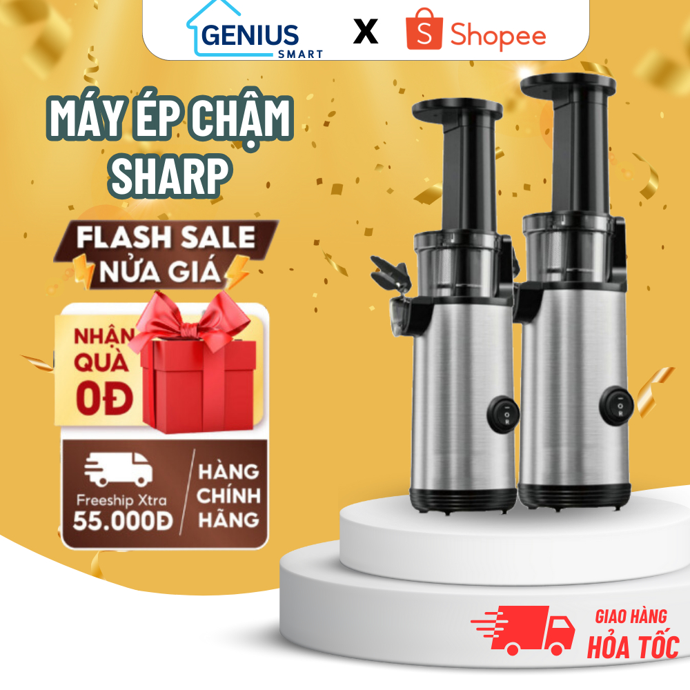 Máy Ép Chậm Sharp SK166 - SK167 Ép Kiệt Bã, Vỏ Bọc Inox 304, Máy Ép Hoa ...