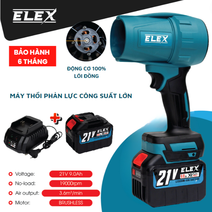 [CHÍNH HÃNG] Máy Thổi Phản Lực ELEX Không Chổi Than Siêu Khỏe, Chân Phổ ...