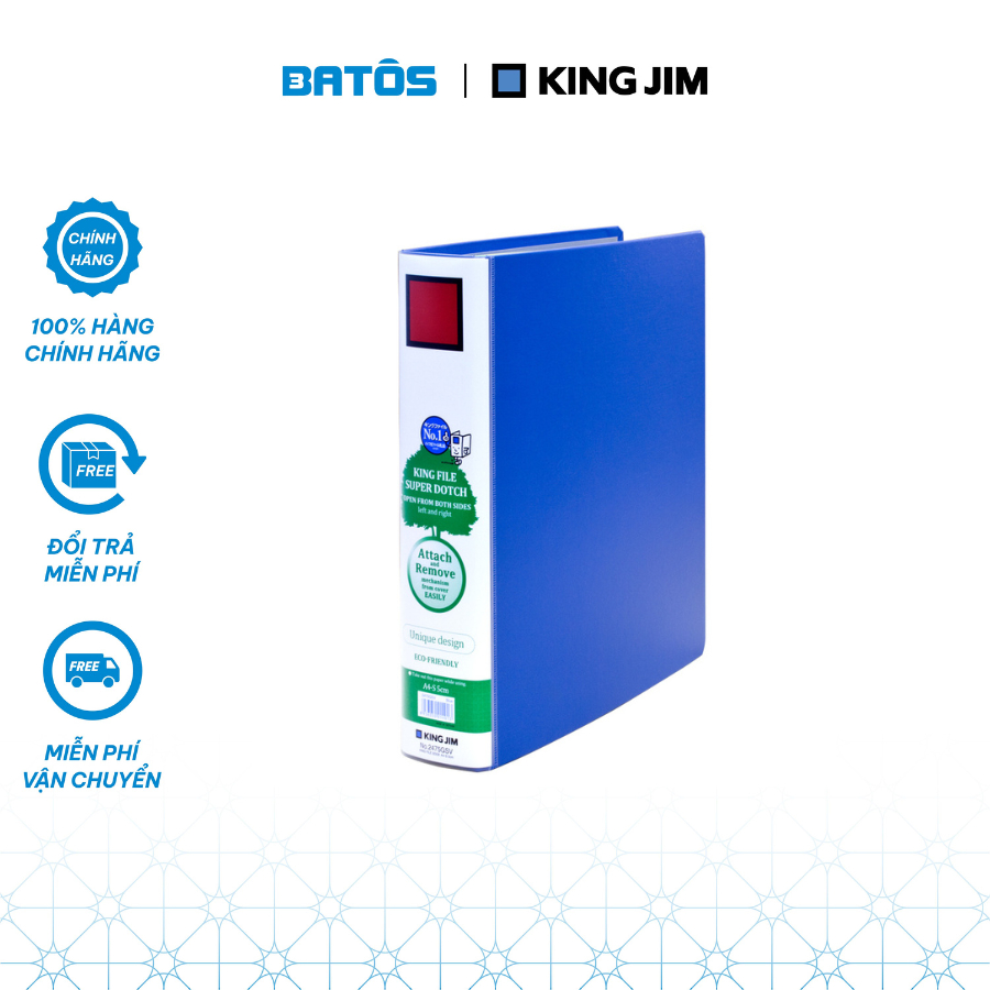 Bìa còng ống King Jim A4 1475GSV / 2475GSV màu xanh dương sức chứa 500 tờ. | Shopee Việt Nam