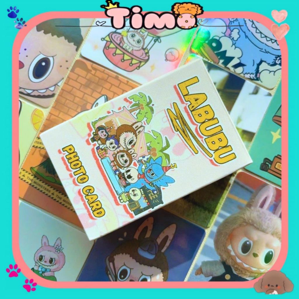 Card Labubu Hộp Thẻ Hình Lomo Hologram 50 Tấm Bo Góc Hoạt Hình Cute ...