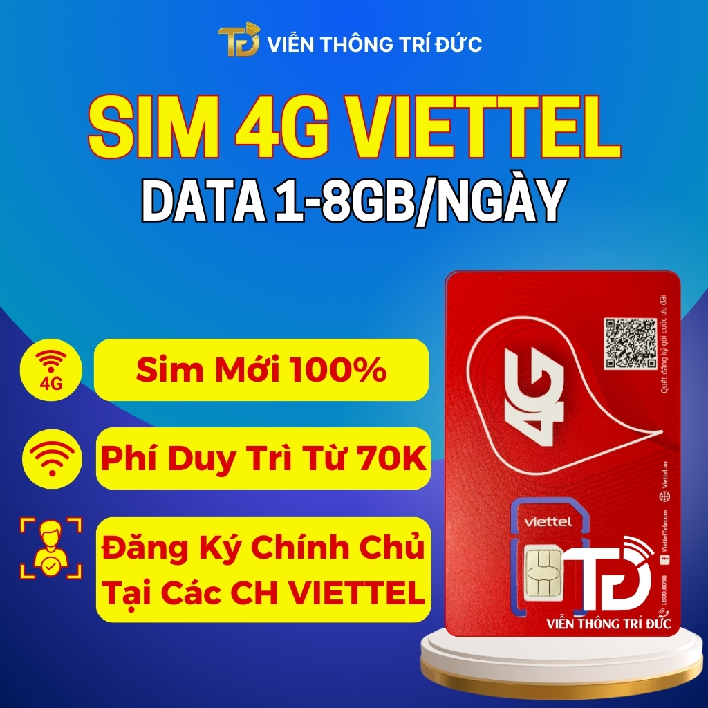 SIM 4G VIETTEL SD70/SD90/SD120 CHUYÊN DATA - SIM V90B/V120B/V150B/V160B ...