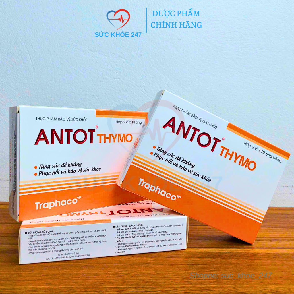 ANTOT THYMO 20 Ống/Hộp - Tăng Sức Đề Kháng, Bổ Sung Acid Amin Giúp Ăn ...