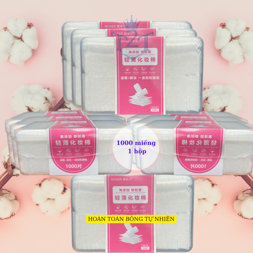 Hộp bông tẩy trang Nicaier 1000 miếng cotton tự nhiên T2T-Store ( mẫu ...