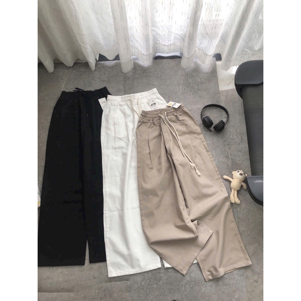 3 SIZE 45-60KG TÙY CHIỀU CAO] QUẦN KAKI 514 UNISEX ỐNG RỘNG 29CM CHẤT KAKI DÀY LƯNG THUN, QUẦN ...