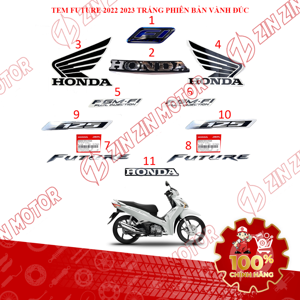 Tem Xe Future 125 Fi, Tem Rời Future Led 2022 2023 Trắng Phiên Bản Cao ...