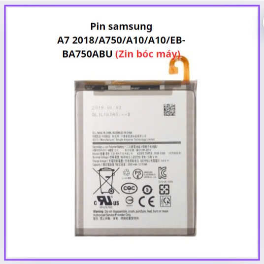 Pin samsung a7 2018/a750/a10/a10/eb-ba750abu zin bóc máy | Shopee Việt Nam