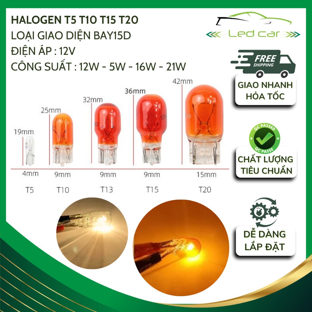 10 bóng đèn ghim t5,t10,t15,t20 bóng ghim 12v dùng được cho các loại xe máy, ô tô , xe tải, bán ...