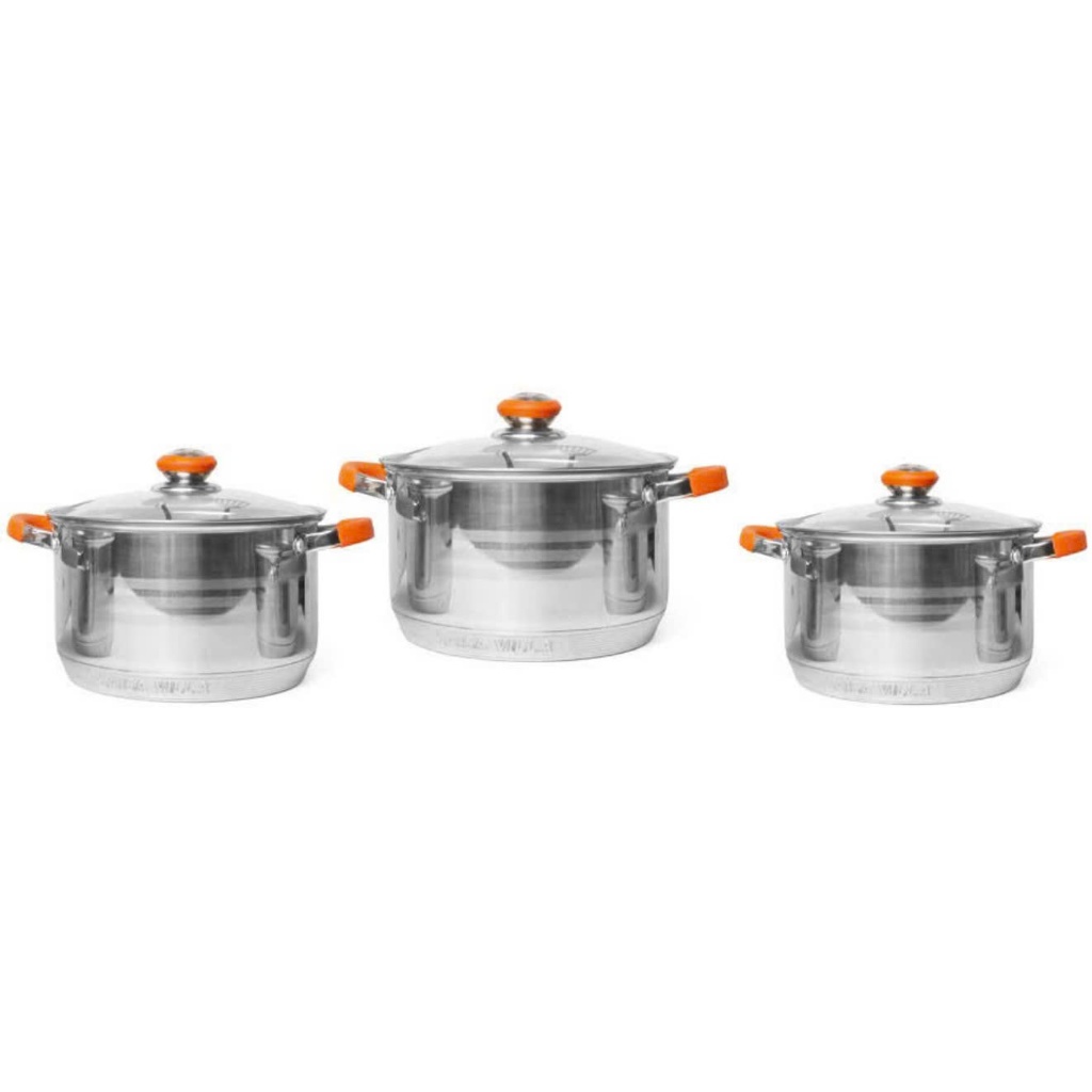 T277_ Bộ 3 Nồi Kaisa Villa 9 Đáy Inox 304 Cao Cấp Kích Thước 18, 20, 24 ...