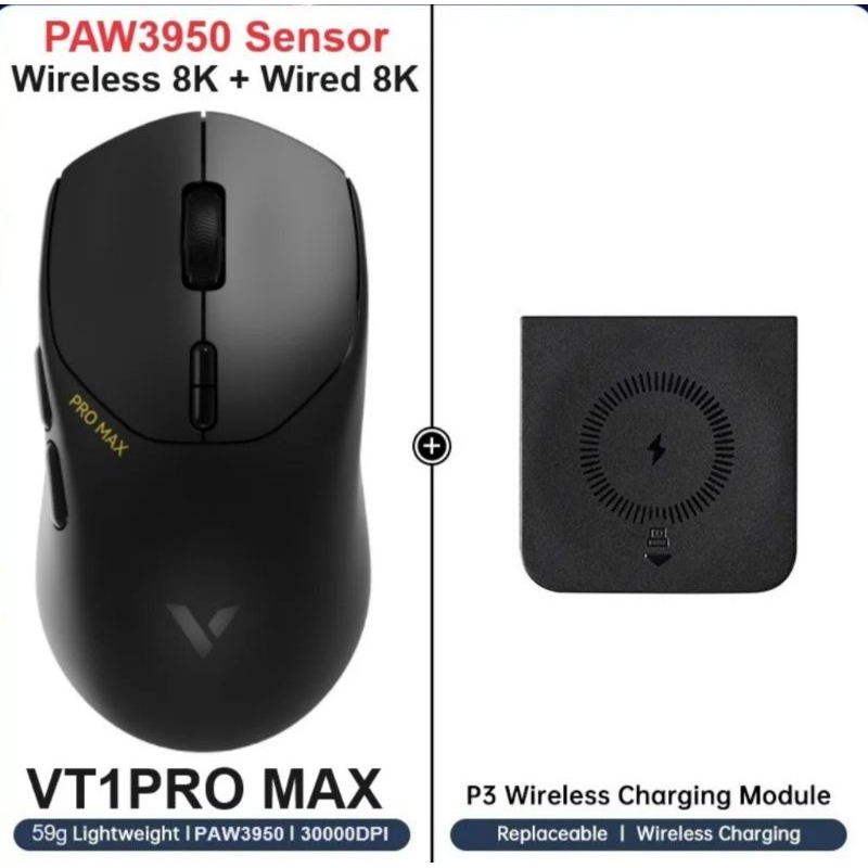 Chuột Gaming không dây Rapoo V300Pro, VT1Promax, VT1,VT3 8khz Pixart Paw3950 30000fpi 750ips kèm ...