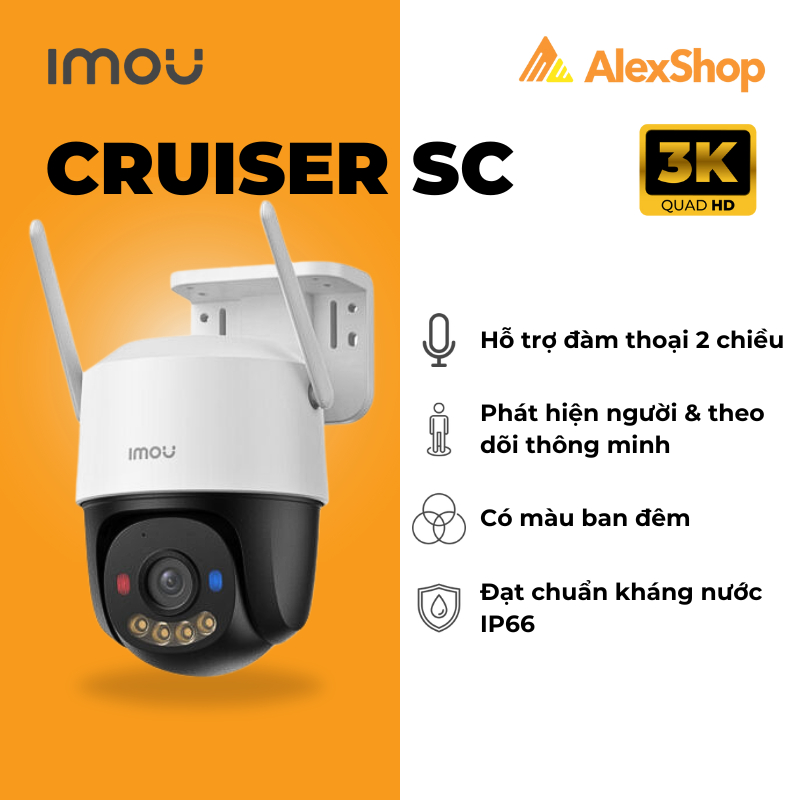 [5M] Camera WIFI Ngoài Trời Imou Cruiser SC 3K 5MP , Camera ngoài trời ...