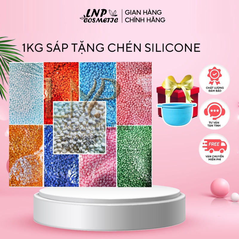 1kg sáp wax lông nóng [FREESHIP] giá rẻ tặng kèm chén silicone giúp ...