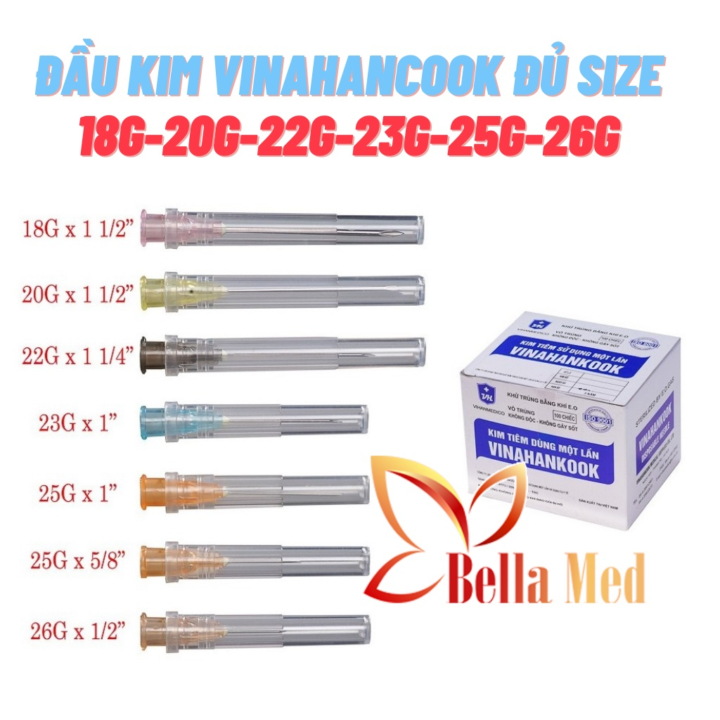 Đầu Kim tiêm 18G, 20G, 22G, 23G, 25G, 26G Vinahankook - nhiều size | Shopee Việt Nam